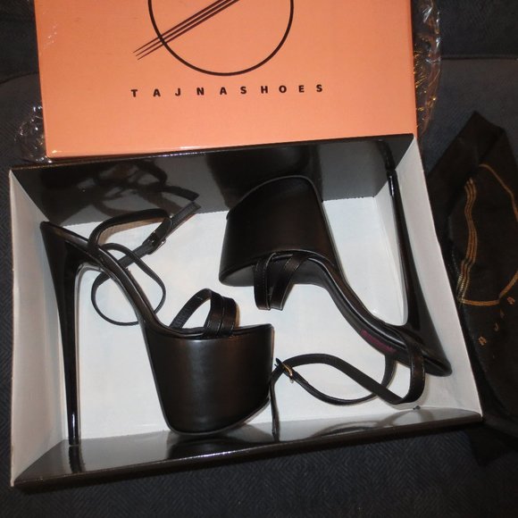 Tajna | Shoes | Nib Tajna Sexy Black High Heel Ankle Strap Platform ...